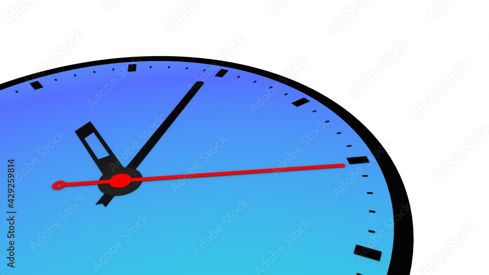 Rendering illustration of an analog clock with arrows and a dial ...