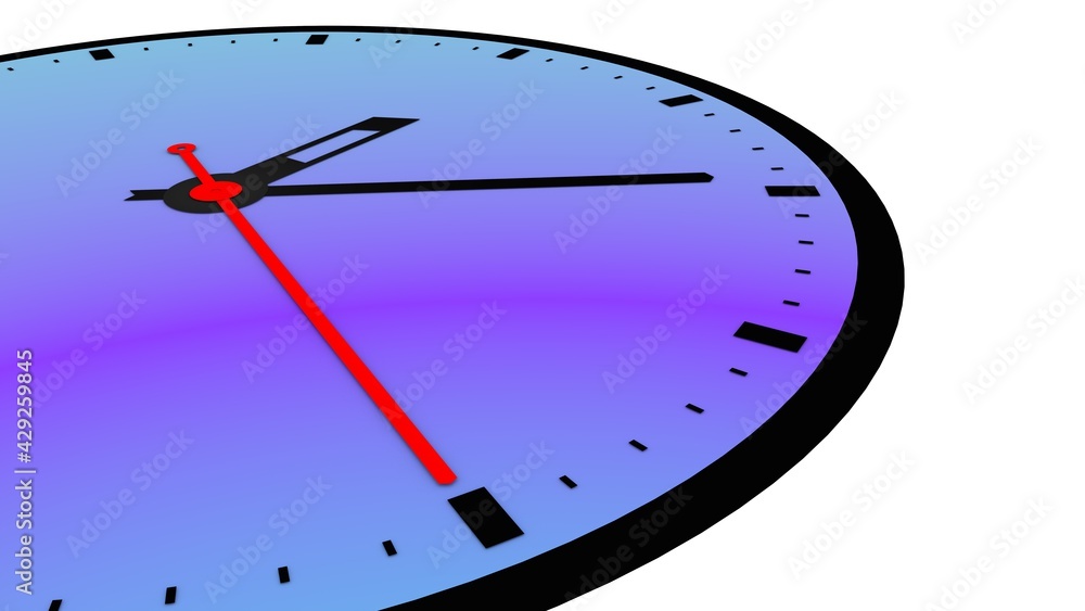 Rendering illustration of an analog clock with arrows and a dial ...