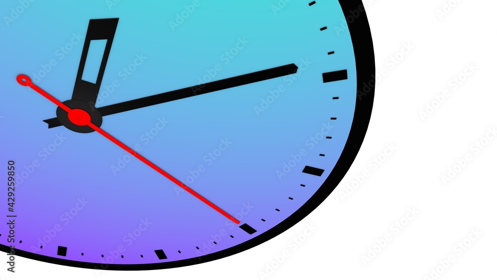 Rendering illustration of an analog clock with arrows and a dial ...