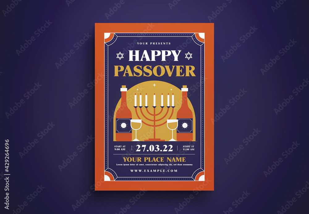 Passover Flyer Layout Stock Template | Adobe Stock