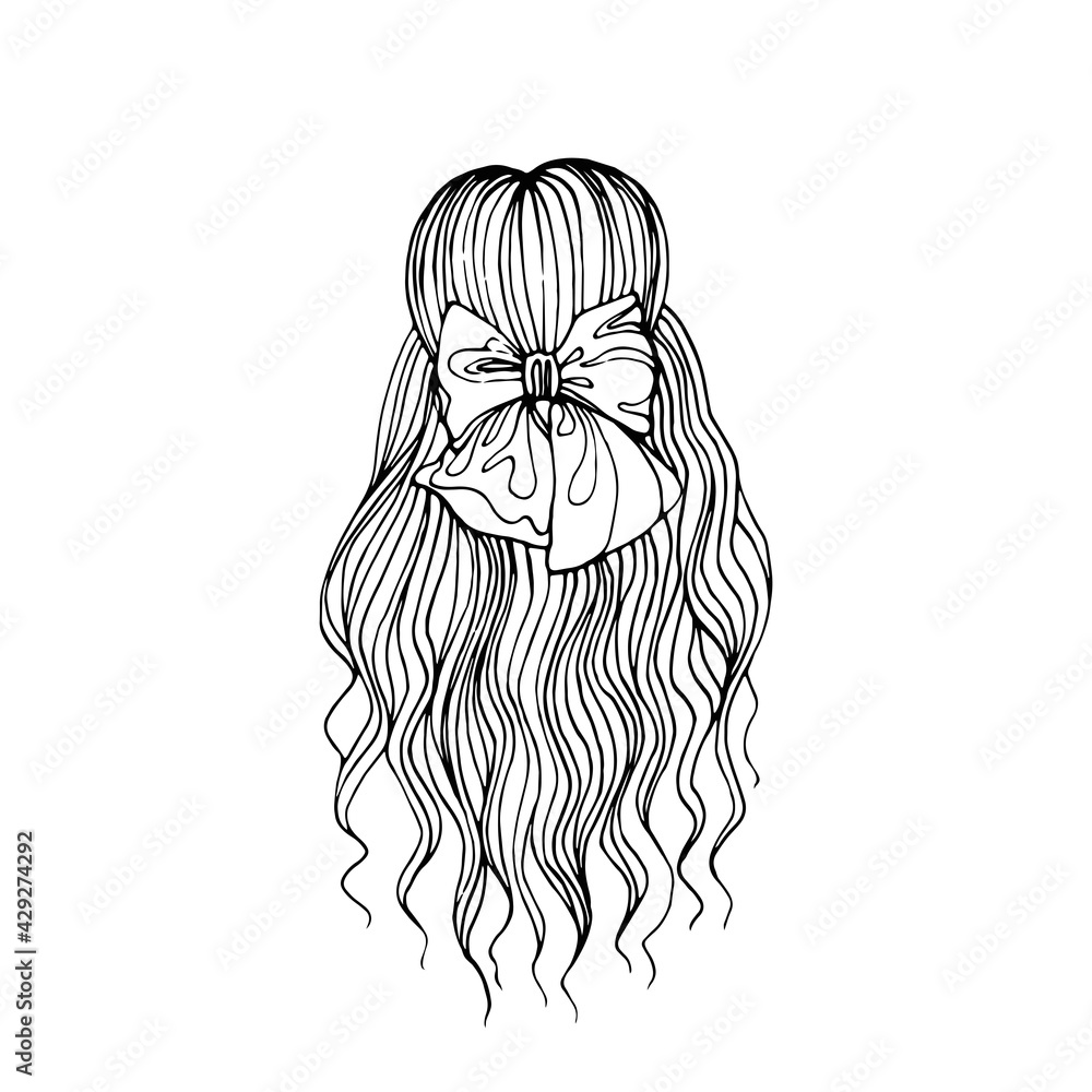 Hair style template. Hairstyle design. Vector illustration. Hair ...