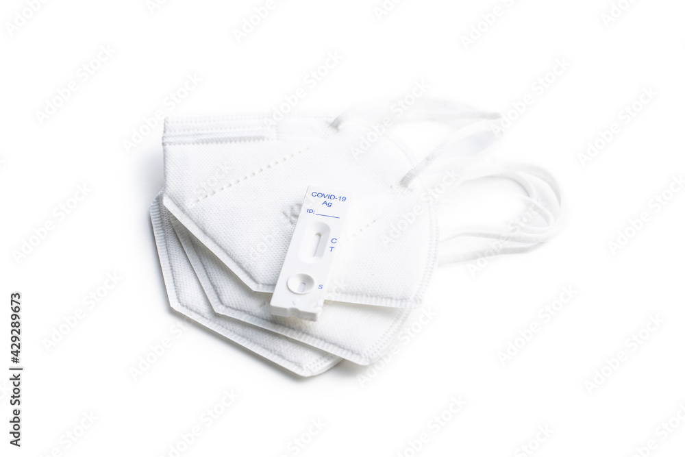 Covid-19 rapid antigen test. Rapid antibodies test kit and KN95 ...