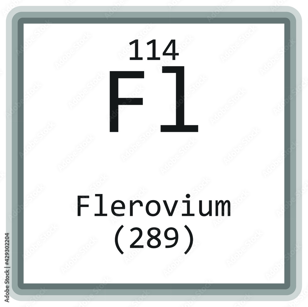 Fl Flerovium Chemical Element Periodic Table. Square vector ...
