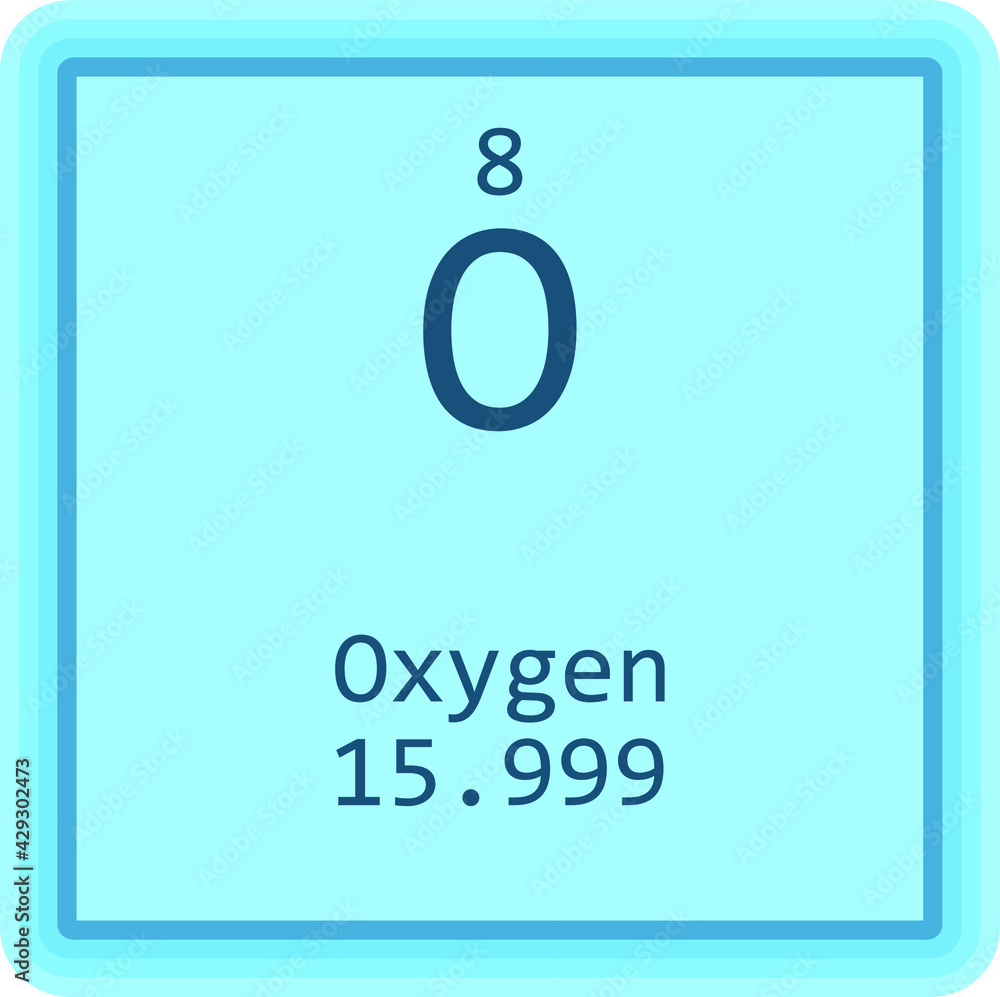 O Oxygen Non reactive metal Chemical Element Periodic Table. Square ...
