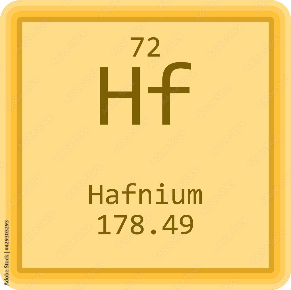 Hf Hafnium Transition metal Chemical Element Periodic Table. Square ...