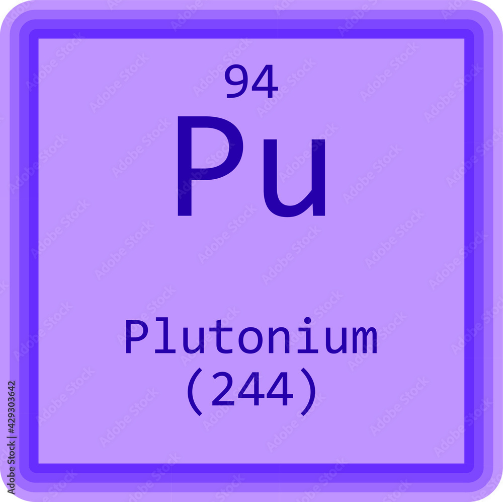 Pu Plutonium Actinoid Chemical Element Periodic Table. Square vector ...