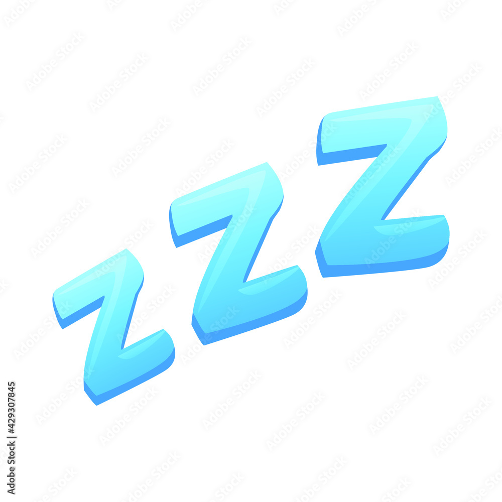 ZZZ Sign Emoji Icon Illustration. Sleep Vector Symbol Emoticon Design ...