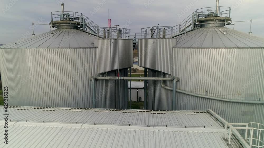 Waste water treatment plant. Sewage separation tanks. Sewage separation ...