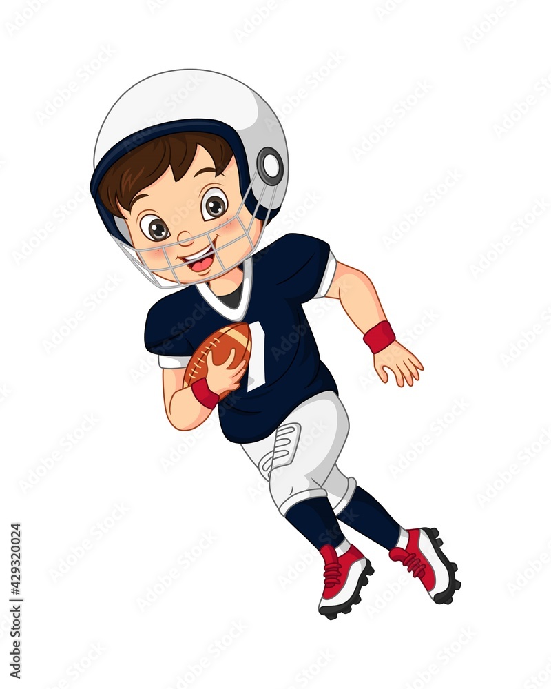 Cartoon little boy playing rugby Stock Vector | Adobe Stock Cartoon little boy playing rugby Stock Vector | Adobe Stock