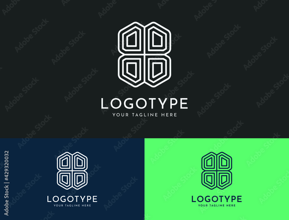 X Letter Geometric Logo With modern stripes Dynamic Design. Connection ...