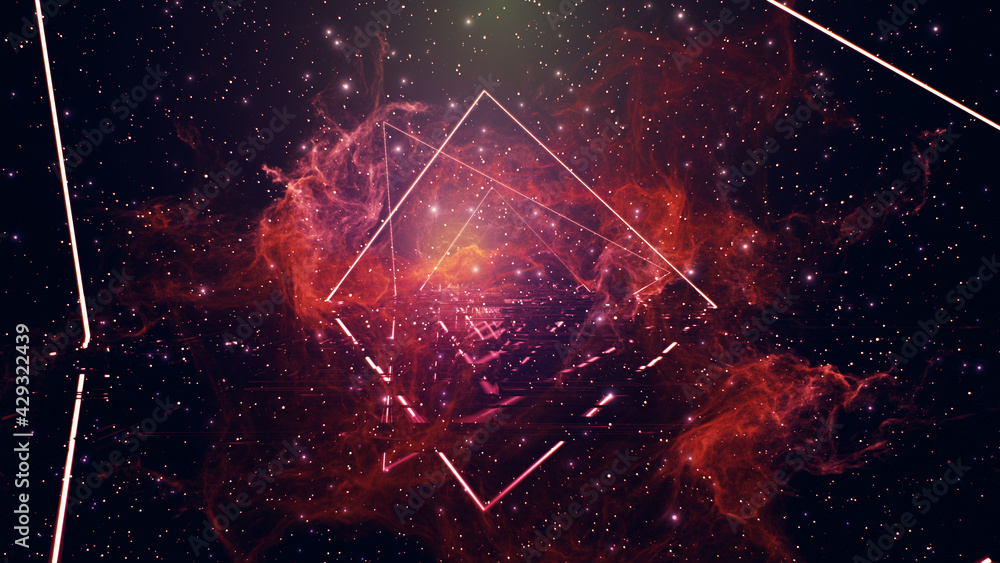 Illumination Abstract Background. Futuristic VJ motion graphics, club ...