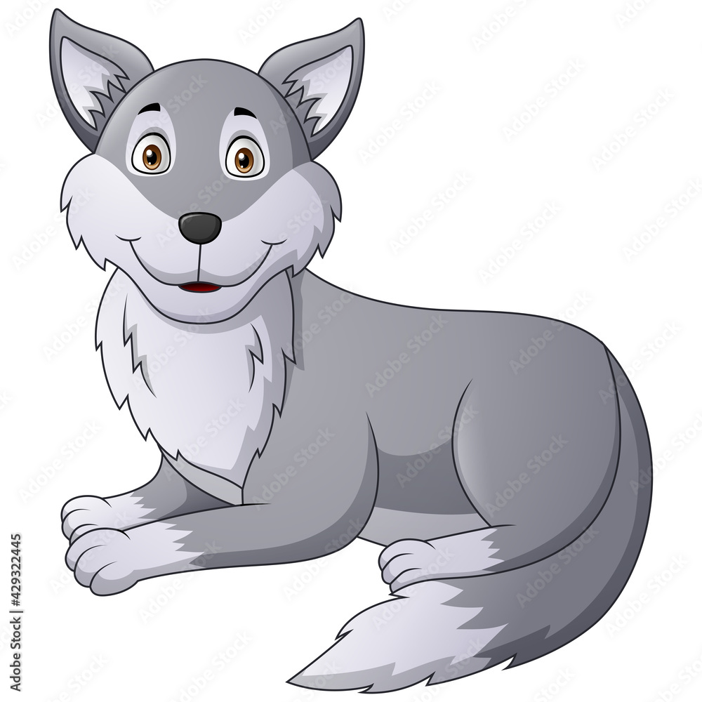 Cartoon wolf character. Vector illustration Stock Vector | Adobe Stock