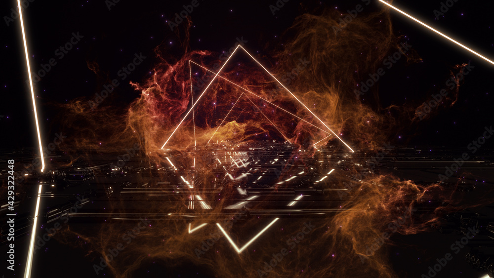 Illumination Abstract Background. Futuristic VJ motion graphics, club ...