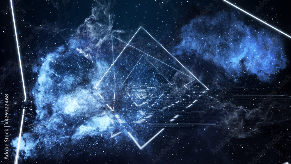 Illumination Abstract Background. Futuristic VJ motion graphics, club ...