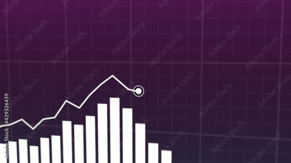 Animation of ascending blue histogram chart with uparrow, Statistics ...