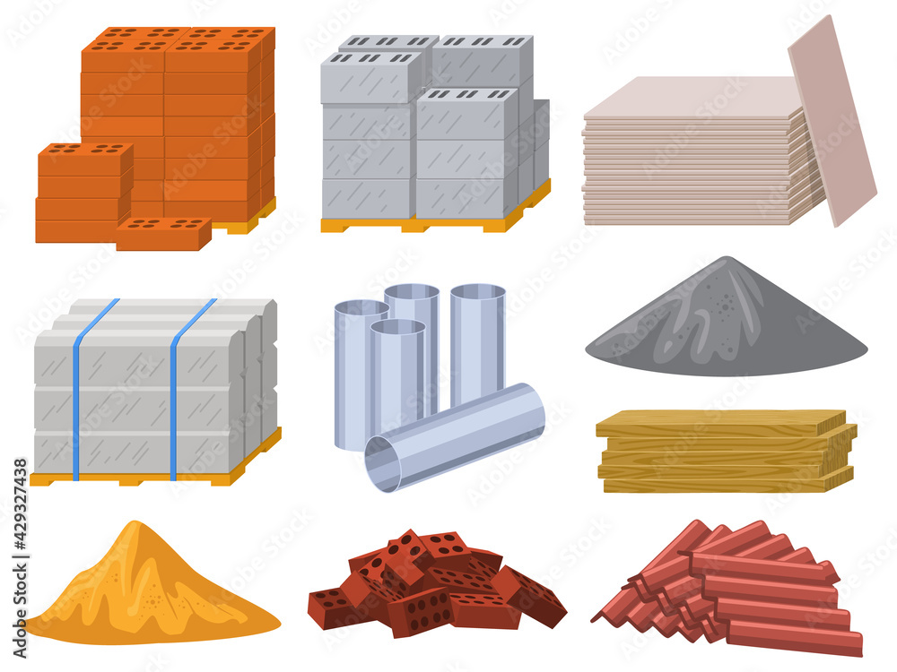 Building Construction Materials Vector