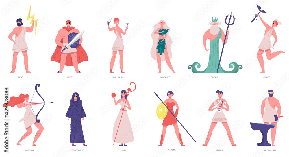 Ancient olympic gods. Greek gods and goddesses, zeus, poseidon, athena ...