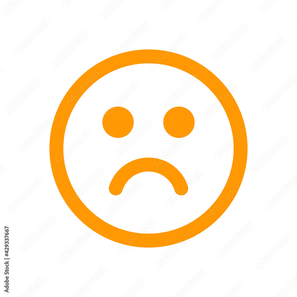 Sad emoticon. Disappointed smiley vector icon Stock Vector | Adobe Stock