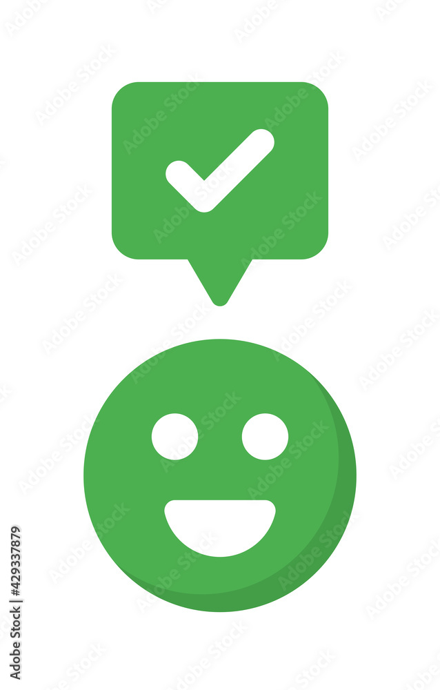 Smiley or emoticon approval satisfy vector icon. Stock Vector | Adobe Stock