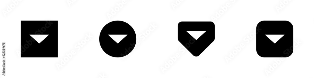 Conjunto de iconos de ver más de diferentes diseños. Concepto de botón ...