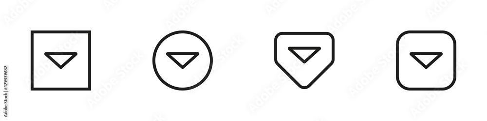 Conjunto de iconos de ver más de diferentes diseños, estilo línea ...