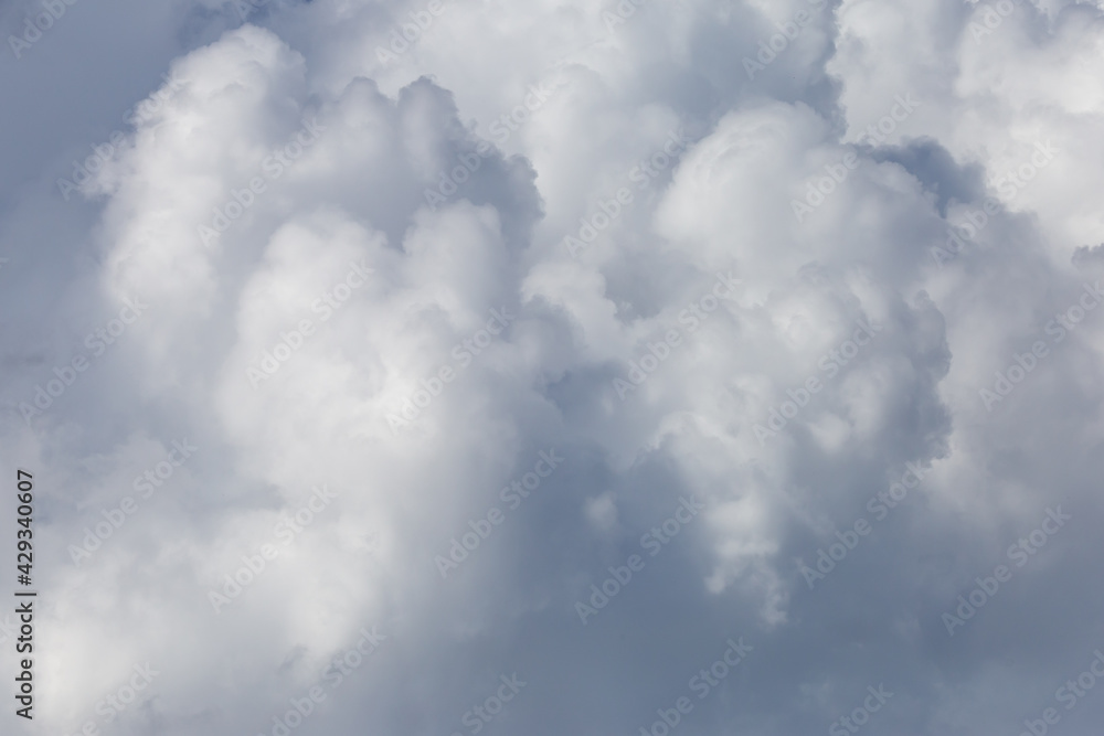 Soft white rain clouds on close-up sky beautiful dense look for ...