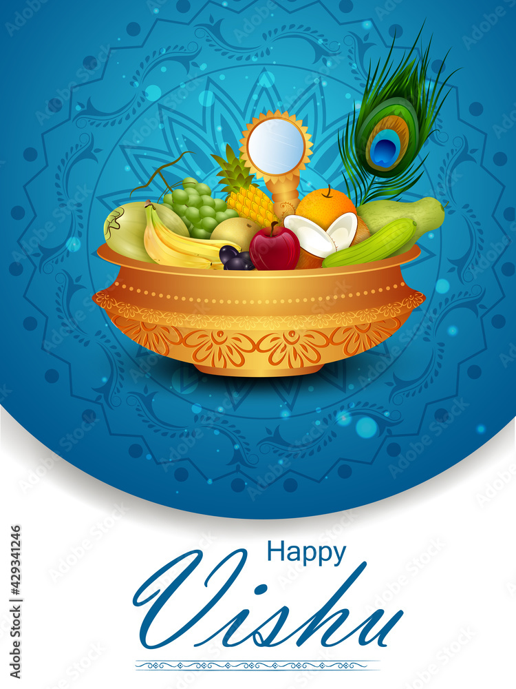 Basic vector illustration of Vishu festival of Hindu celebrated in ...