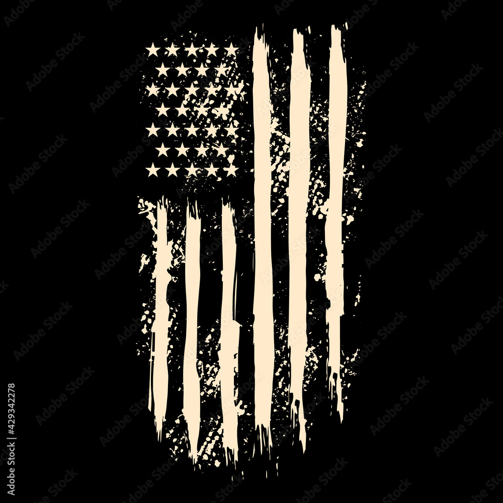 American flag in grunge style. Design element for logo, label, sign ...