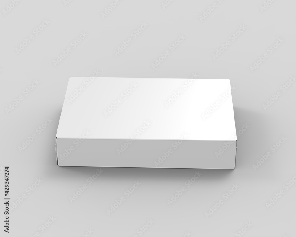 Blank white food cardboard box mockup template on isolated white ...