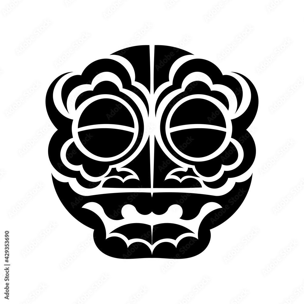 Vecteur Stock Mask face tattoo ornament maori style. African ritual ...