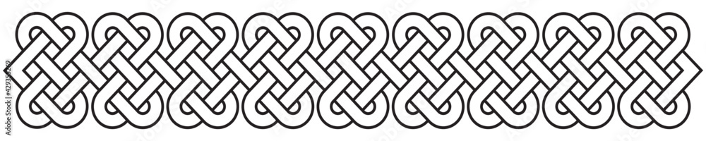 Celtic knot braided border. Linear border made with Celtic knots for ...