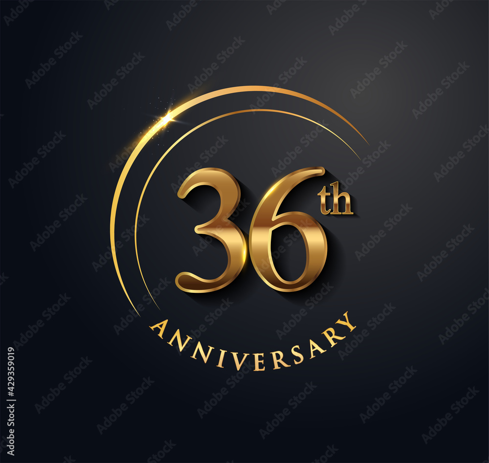 36th Anniversary Celebration. Anniversary logo with ring and elegance ...
