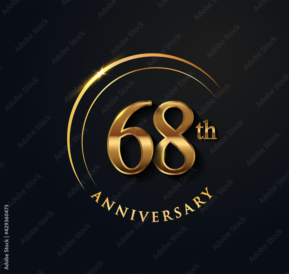 68th Anniversary Celebration. Anniversary logo with ring and elegance ...