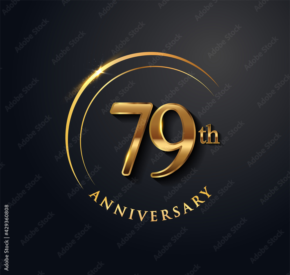 79th Anniversary Celebration. Anniversary logo with ring and elegance ...