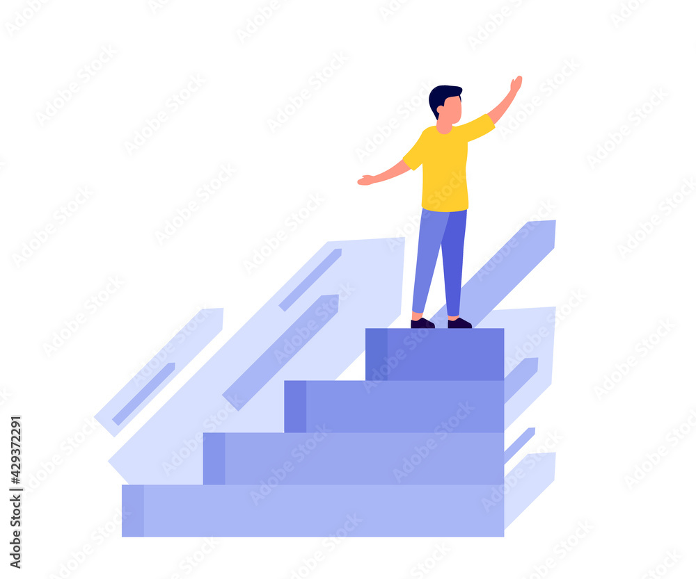 Achievement success, career, vision future, seize the target through ...