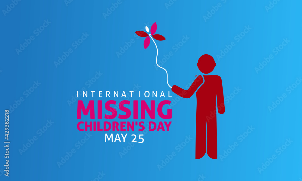 International Missing Children's Day Prevention and awareness Vector ...