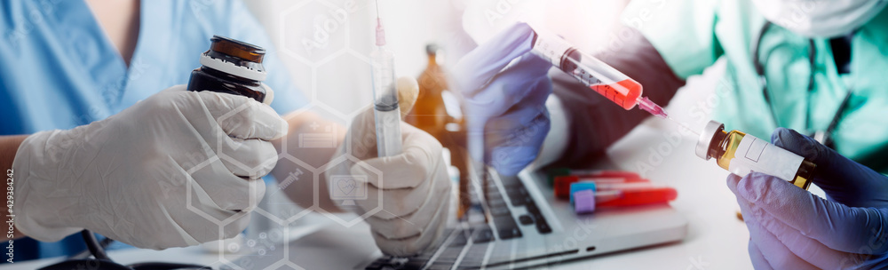 Concept fight against virus covid-19 corona virus, doctor or scientist ...