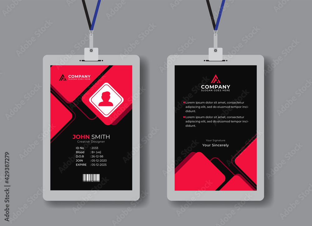 Creative corporate business Modern Id card For employee.Multipurpose id ...