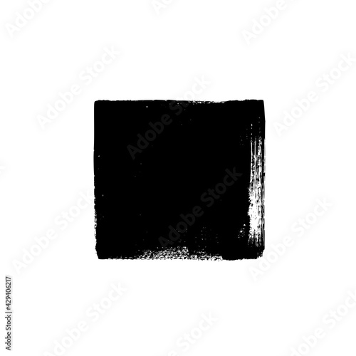 Black rough edge vector square box. Black painted square or rectangular ...