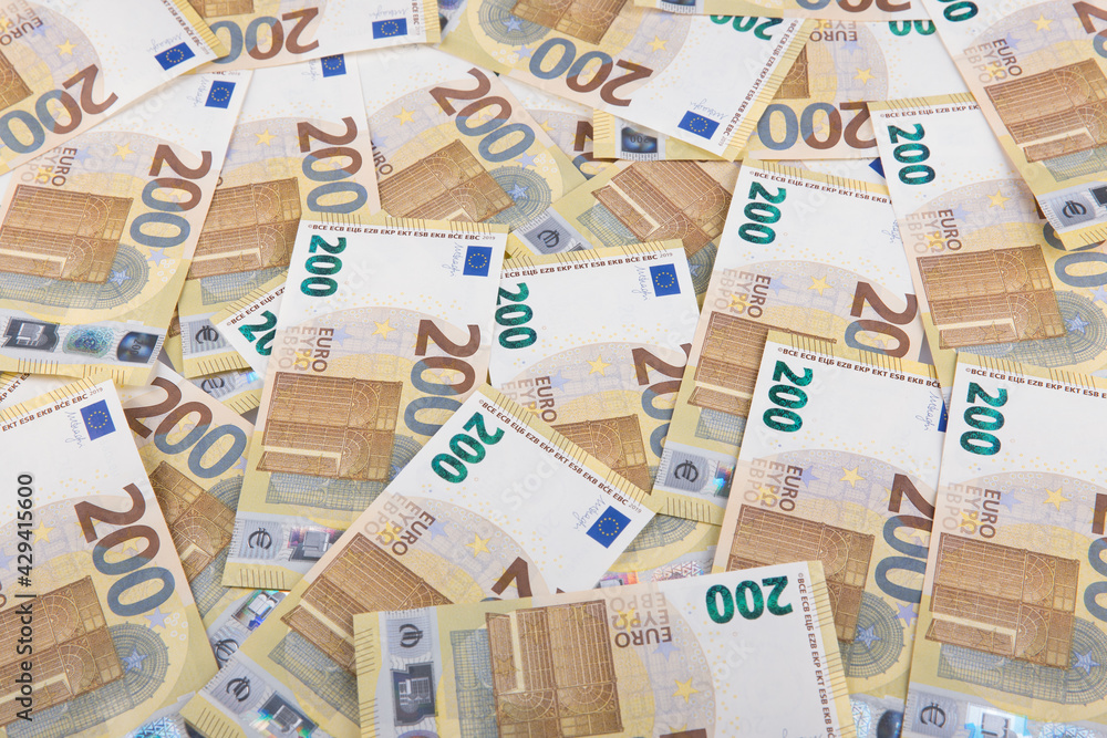 200 euro banknote background. Stock Photo | Adobe Stock