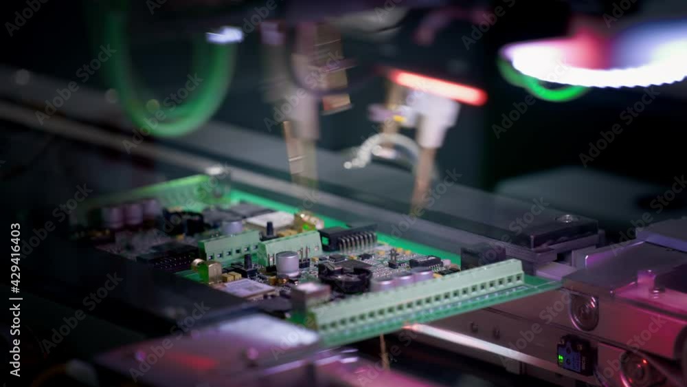 Production of electronic circuit boards. Machine for automatic ...