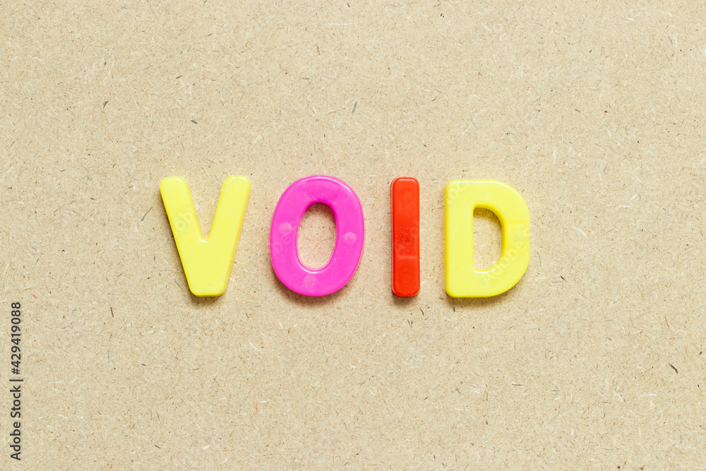 Color alphabet letter with word void on wood background Stock Photo ...