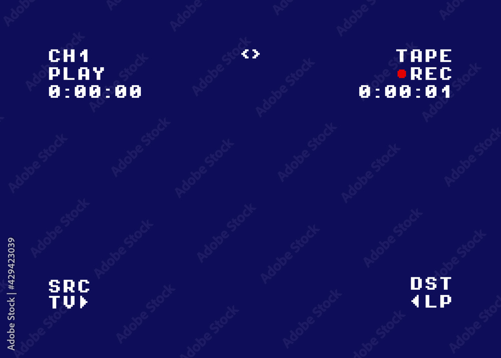 A blank screen from an old VHS player connected to a tv (deep blue ...