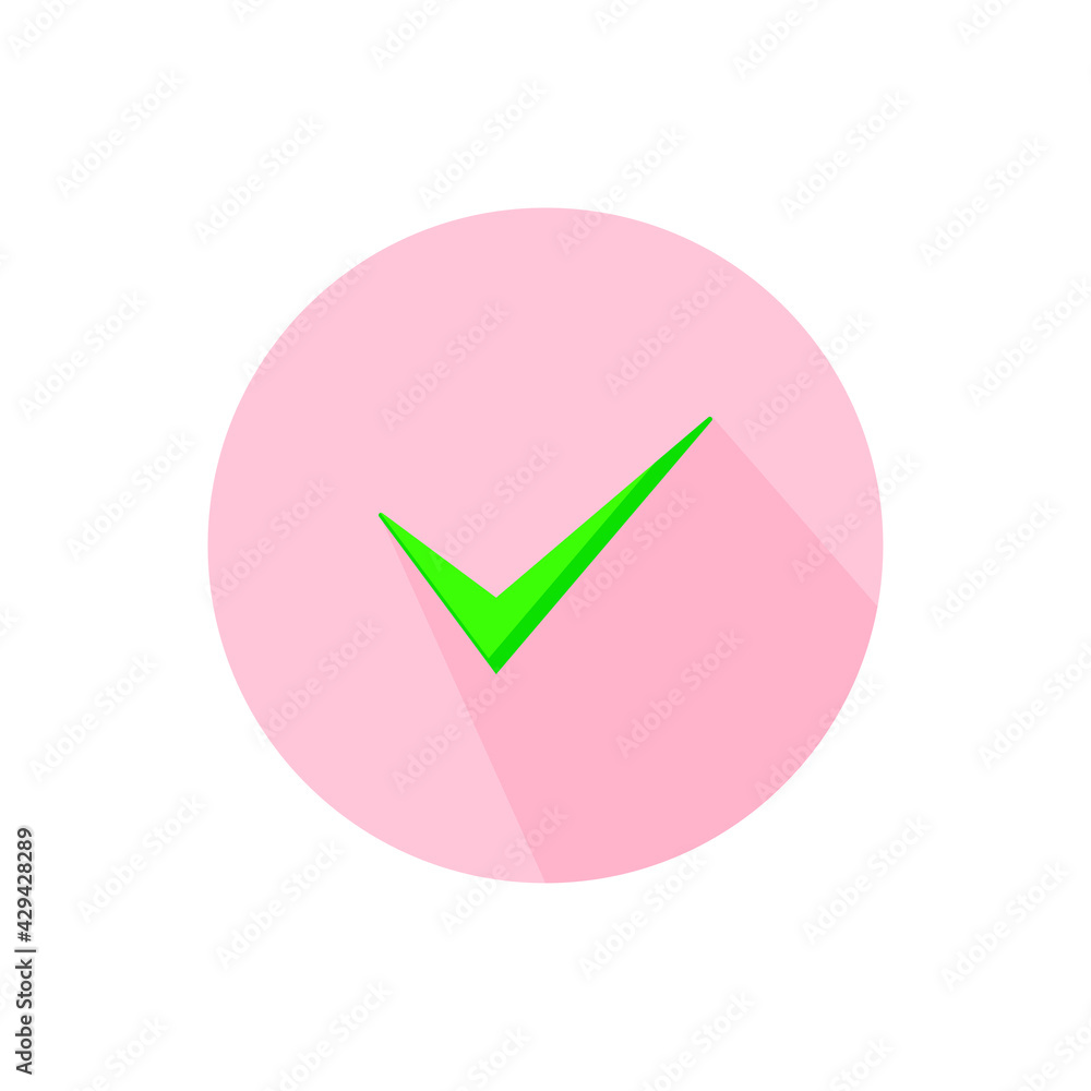 Aesthetic Check Mark Icon Art Design Stock Vector | Adobe Stock