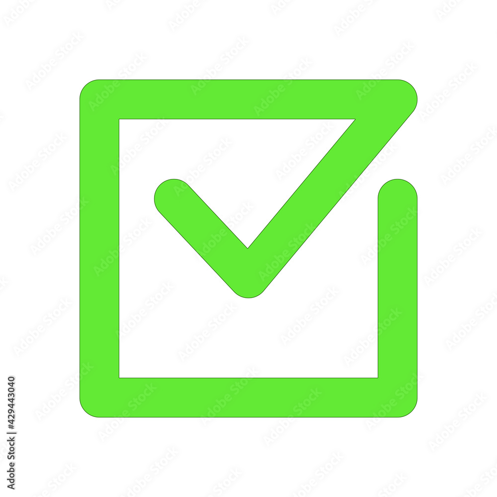 Green Check Mark In A Square Check Sheet Element To Do List Icon