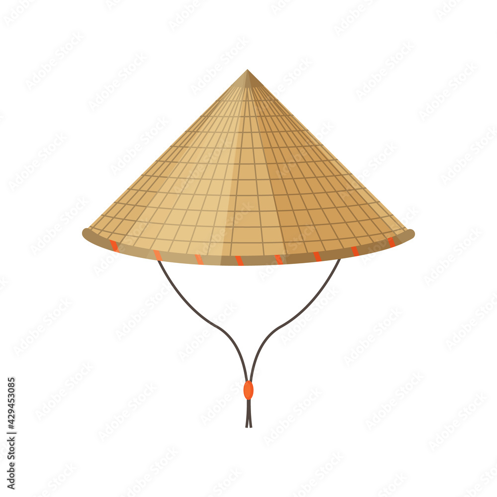 Traditional Asian conical non-la hat.It is commonly used in East, South ...