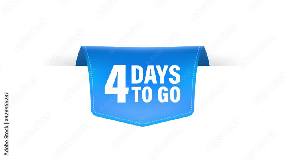 4 Days to go poster in flat style. Motion graphics for time managment ...