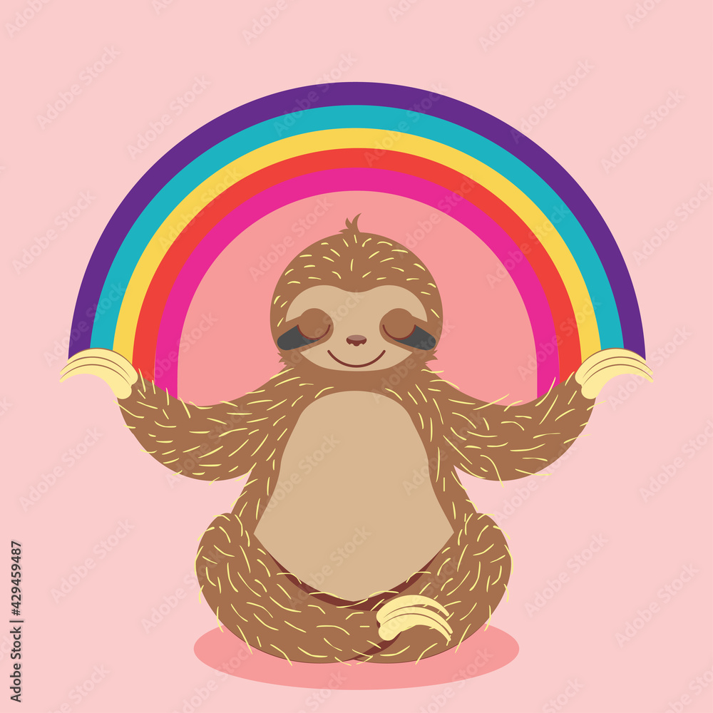 Cute cartoon sloth Stock Vector | Adobe Stock