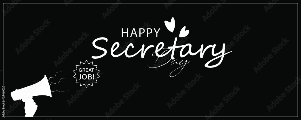 Vector Illustration of Happy Secretary Day. 24 April 2019. Hand drawn ...