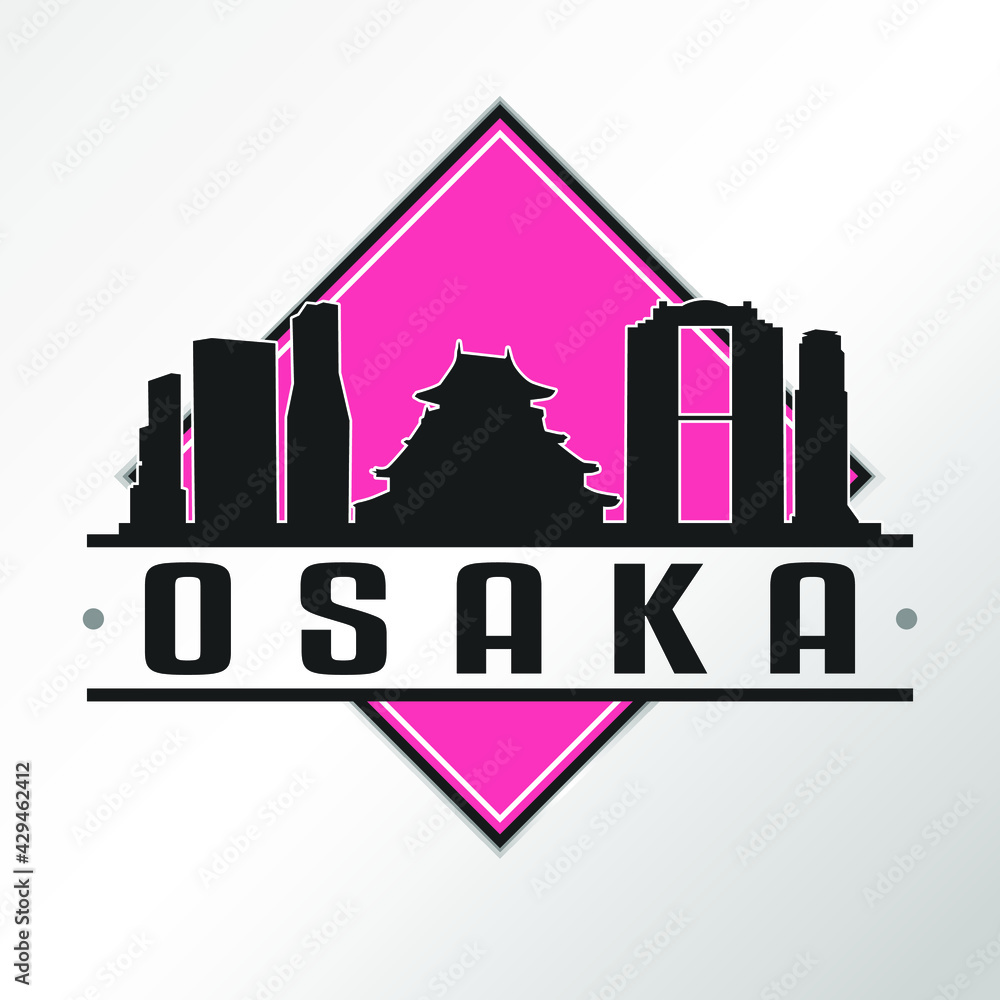 Osaka Japan Skyline Logo. Adventure Landscape Design. Vector ...